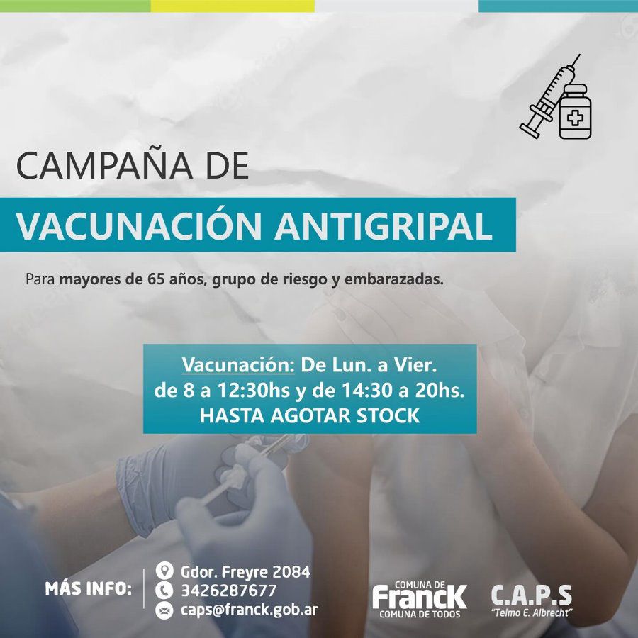 Campaña De Vacunación Antigripal En El Caps Fm Spacio 981 Franck Santa Fe Argentina